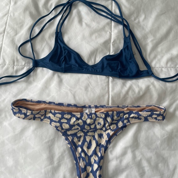 J. Crew | Swim | J Crew Navy And Cream Bikini Set | Poshmark